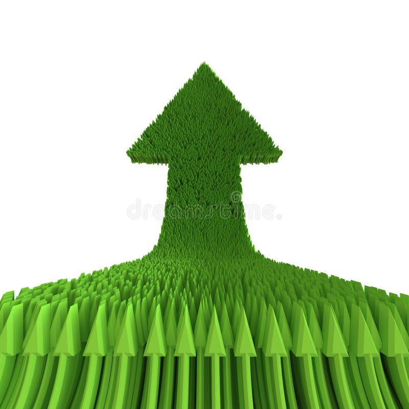 Freccia Verde 3D Isolata Su Sfondo Bianco Illustrazione di Stock ...