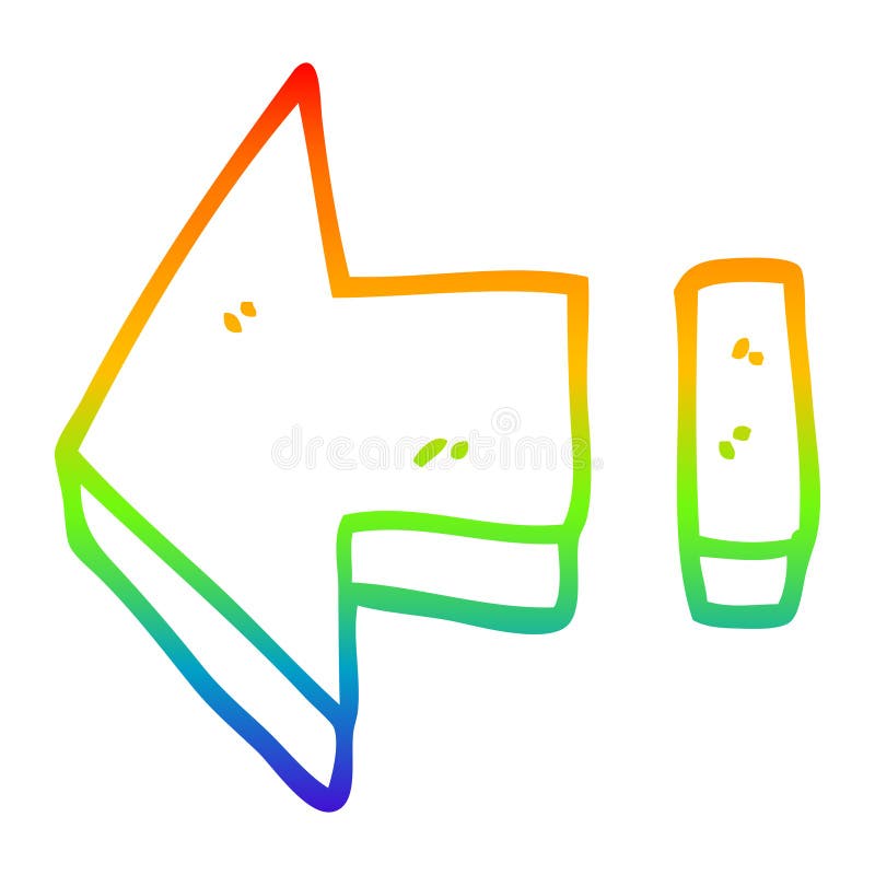 Freccia Rossa Per Disegno a Gradiente Arcobaleno Creativo Illustrazione ...