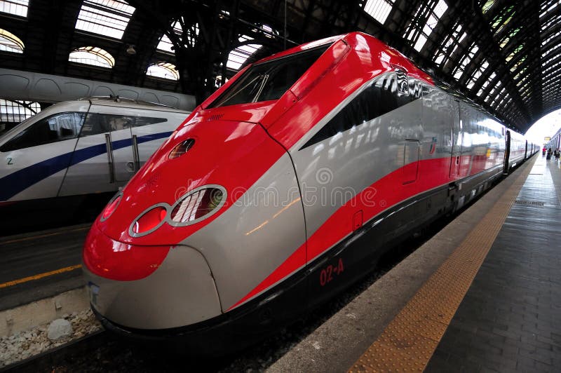 The Freccia Rossa Train in Milan Station Editorial Photo - Image of ...
