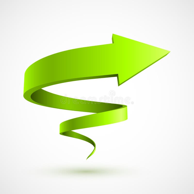Freccia a spirale verde 3D illustrazione vettoriale. Illustrazione di ...