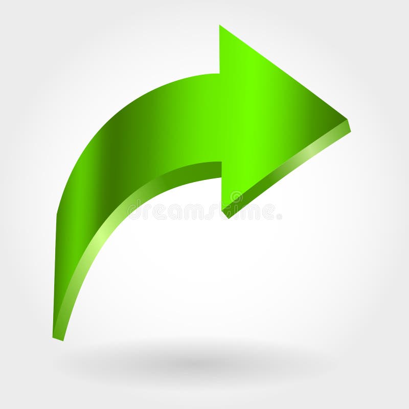 Freccia Verde Che Punta Verso L'alto Illustrazione Vettoriale ...