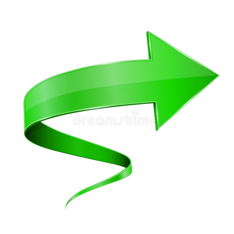 Freccia Verde 3D Icona a Spirale Di Web Illustrazione Vettoriale ...