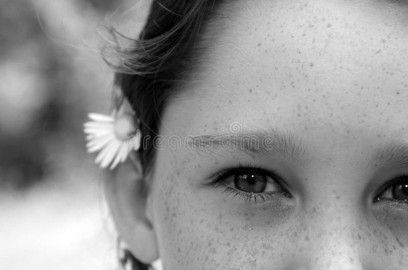 Freckle faced girl stock image. Image of natural, flower - 9102887