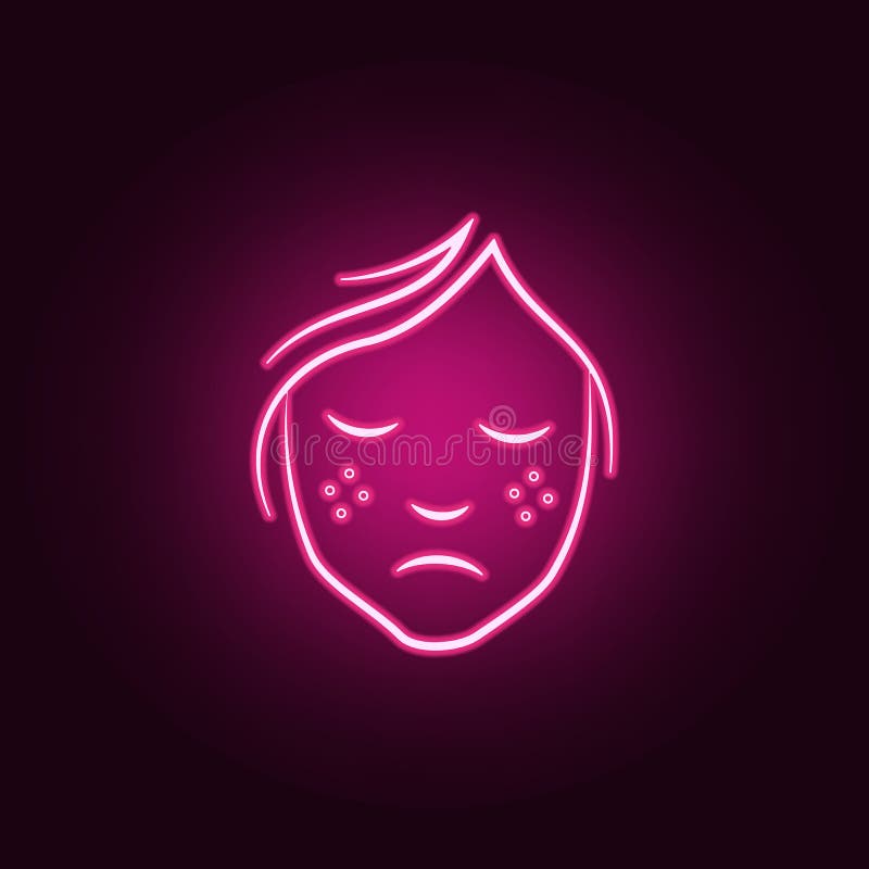 Freckles on the Face Neon Icon. Elements of Antiaging Set Stock ...