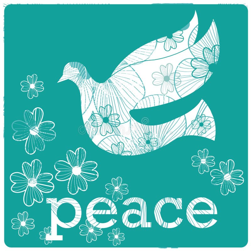 Symboler För Internationella Fredsdagen. Mallar Med En Fredsduvsvektor ...