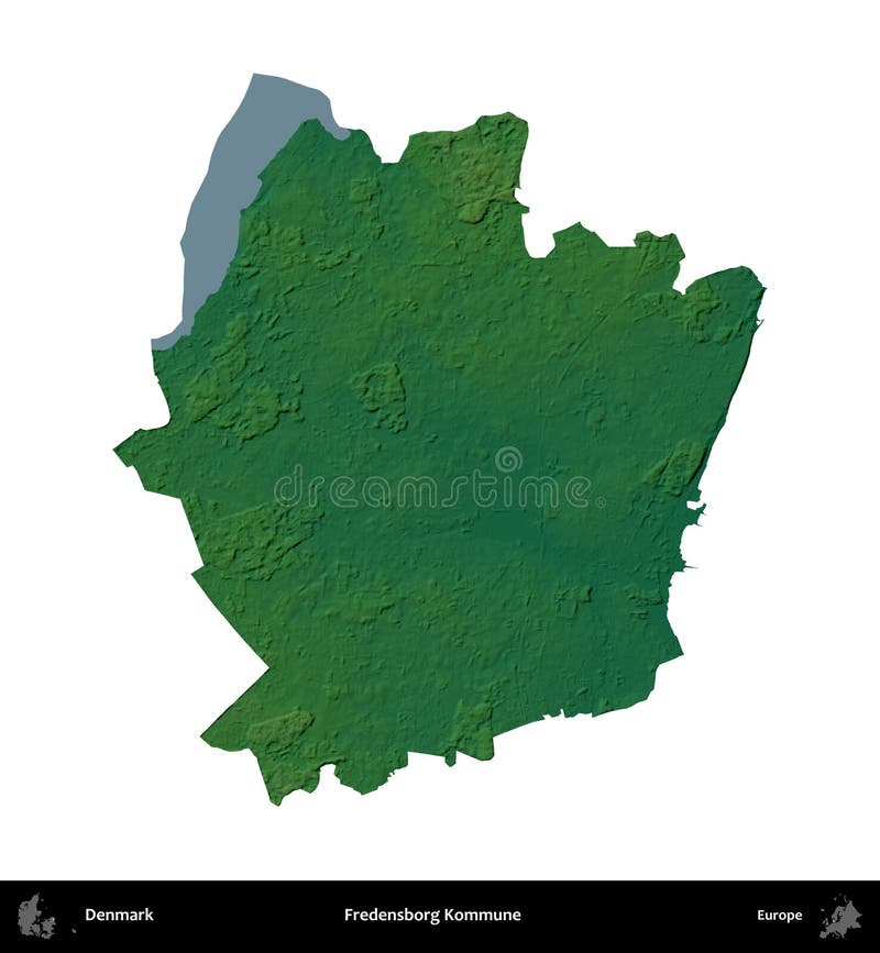 Fredensborg Kommune, Denmark, Isolated on White. Physical Stock ...