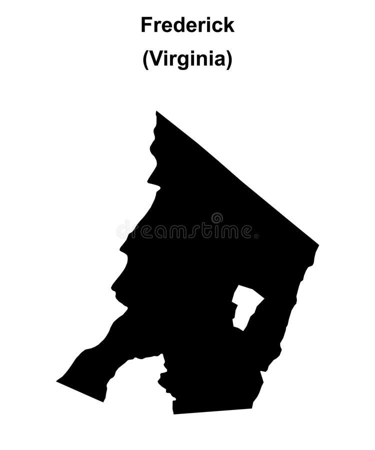 Frederick outline map stock vector. Illustration of border - 361871474