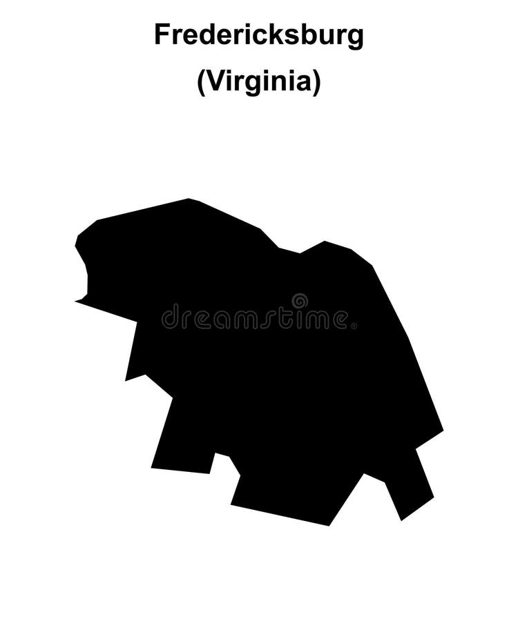 Fredericksburg outline map stock vector. Illustration of fredericksburg ...