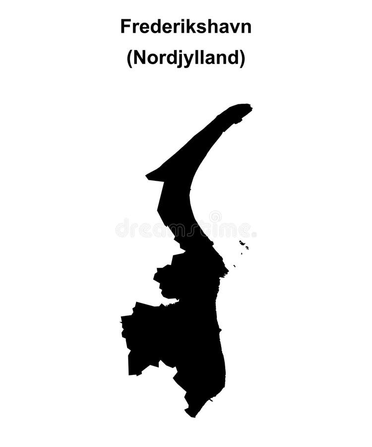 Frederikshavn outline map stock vector. Illustration of danmark - 371638776