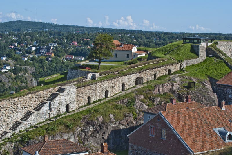 Fredriksten Fortress (curtain Wall) Stock Image - Image of background ...