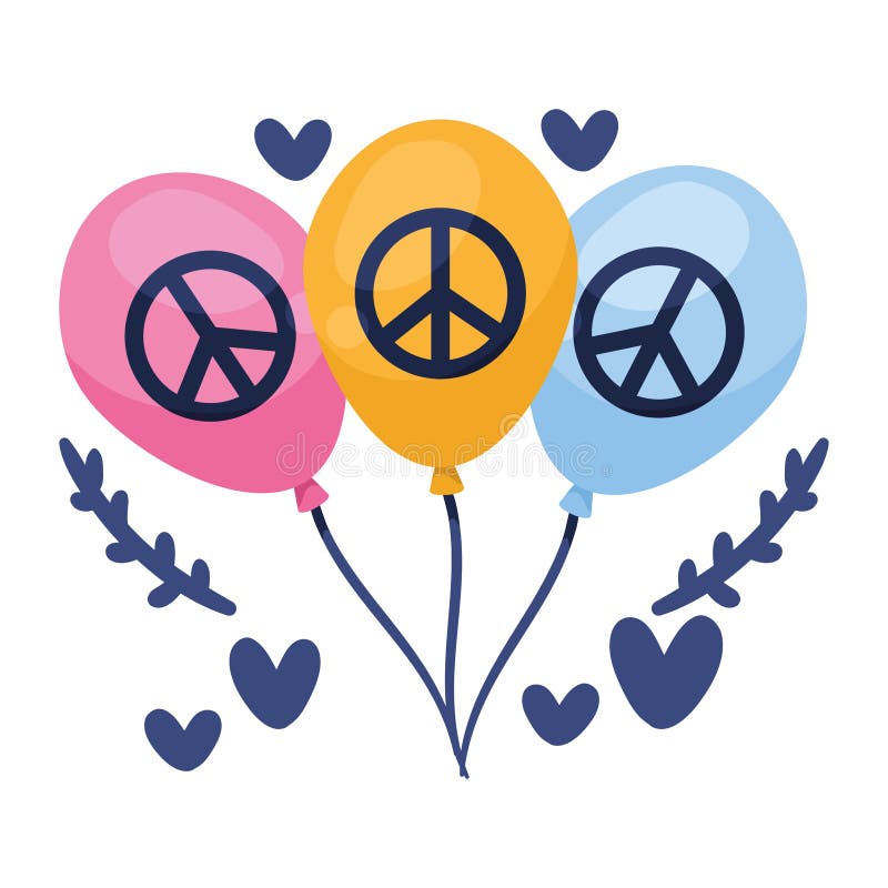 Fredssymboler i ballonger vektor illustrationer. Illustration av ...