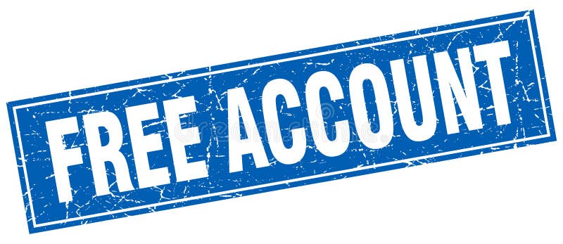 Free Account Blue Square Grunge Stamp Stock Vector - Illustration of ...