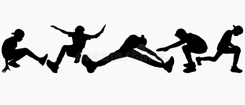 Free and Active Boy Silhouette Illustration Stock Vector - Illustration ...