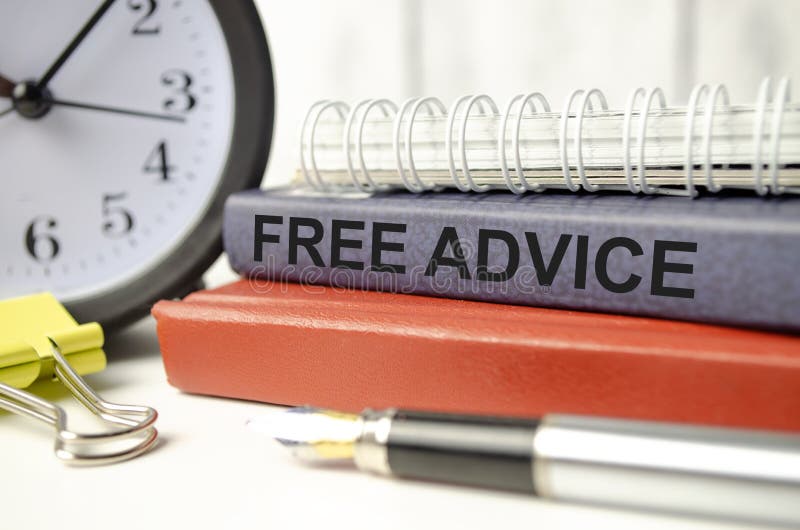 FREE ADVICE on Notepad with Clock and Pen Stock Image - Image of ...