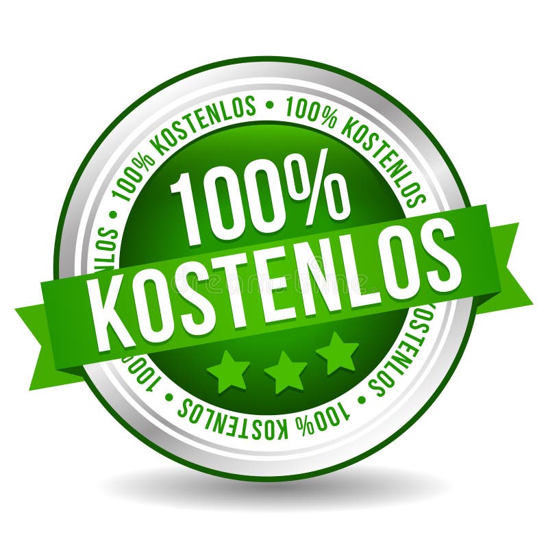 100 Free Badge Button Banner - German-Translation: 100 Kostenlos Stock ...