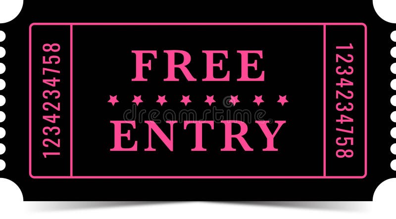 Ticket. Free entry ticket stock vector. Illustration of ticket - 398715979