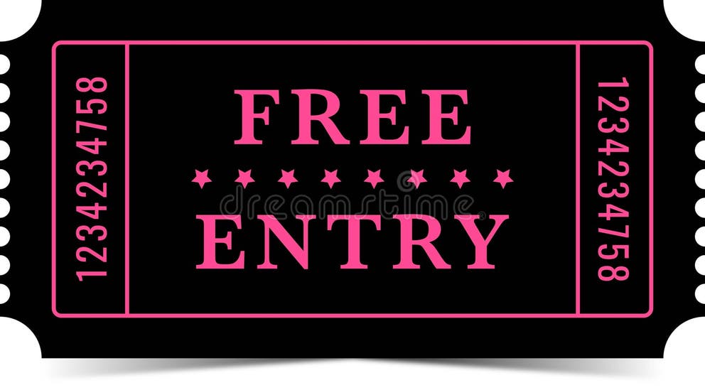 Ticket. Free entry ticket stock vector. Illustration of ticket - 398715979