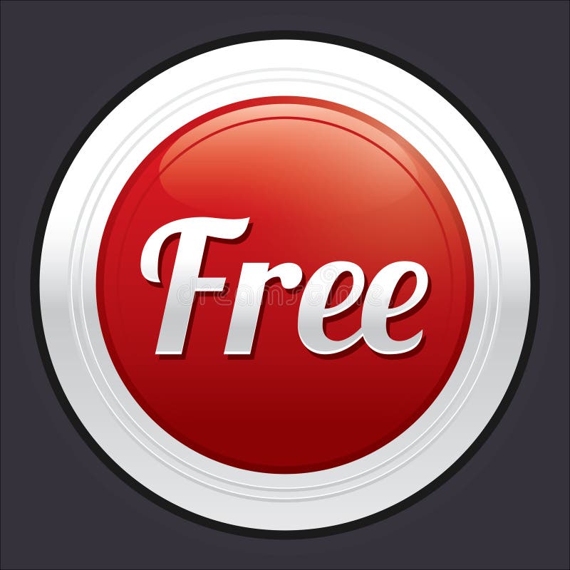 Free Button. Vector Red Round Sticker. Stock Vector - Illustration of ... Free Button. Vector Red Round Sticker. Stock Vector - Illustration of ...