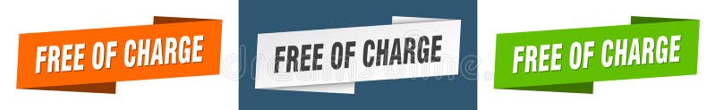 Free of Charge Banner. Free of Charge Ribbon Label Sign Set Stock ...