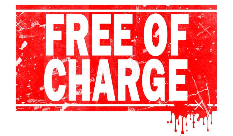 Free of Charge in Red Frame Stock Illustration - Illustration of seal ...