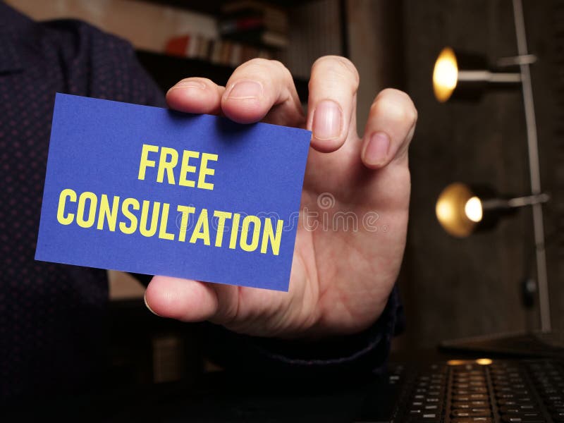 Free Consultation is Shown Using the Text on the Business Card Stock ...