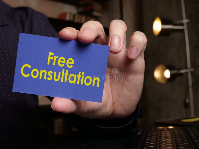 Free Consultation is Shown Using the Text on the Card Stock Photo ...