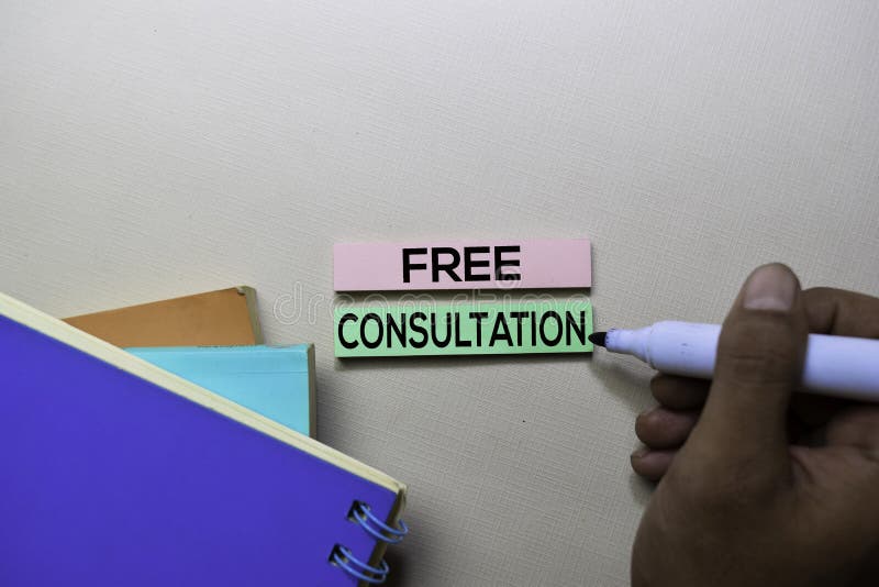 Free Consultation Text On Sticky Notes Isolated On Office Desk Stock Image Image Of Message