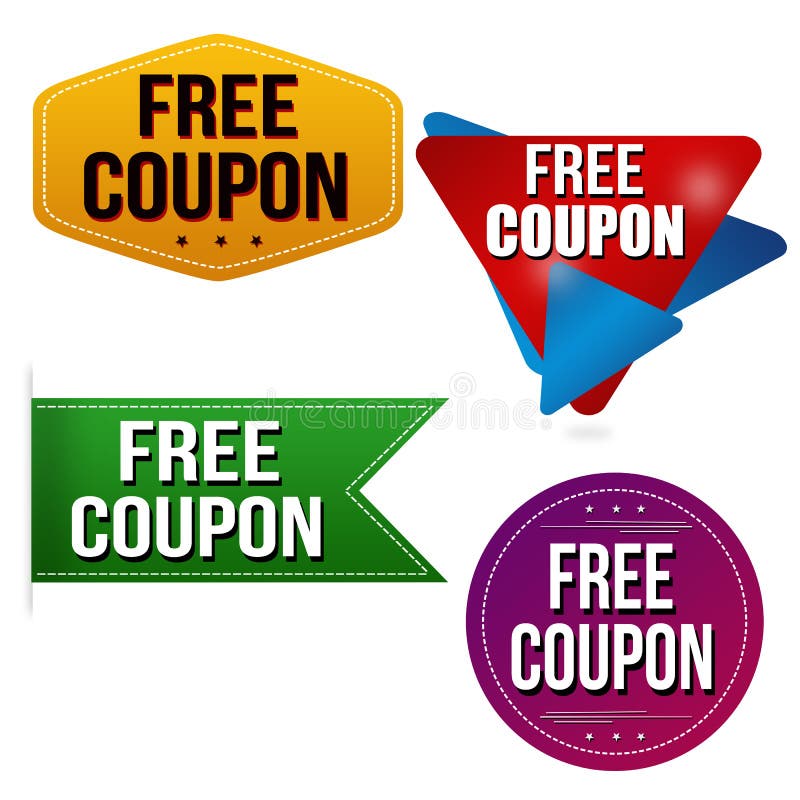Free Coupon Sticker or Label Set Stock Vector - Illustration of price ...
