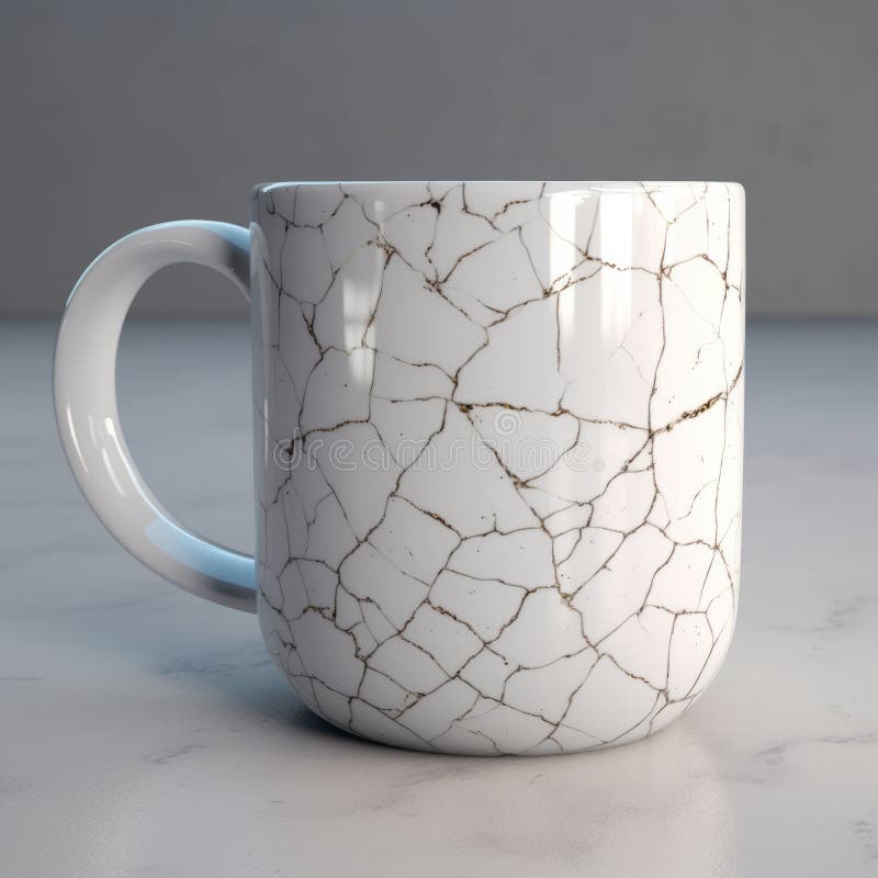 Realistic Cracked Coffee Mug 3d Model with Scratches and Dark White ...