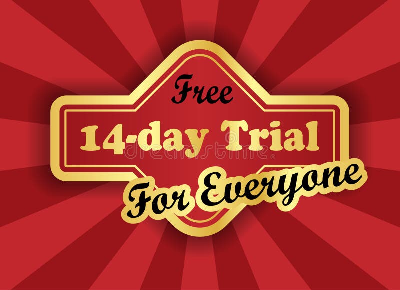Free 14-day Trial Label in Retro Style Stock Vector - Illustration of ...