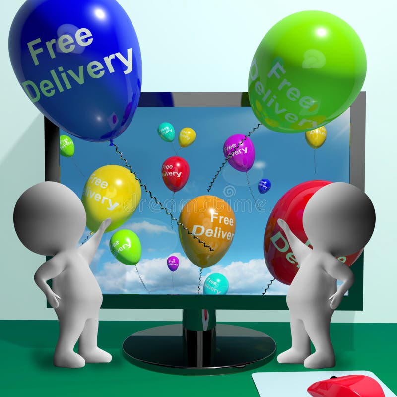 We Deliver Balloons from Computer Showing Delivery Shipping or L Stock ...