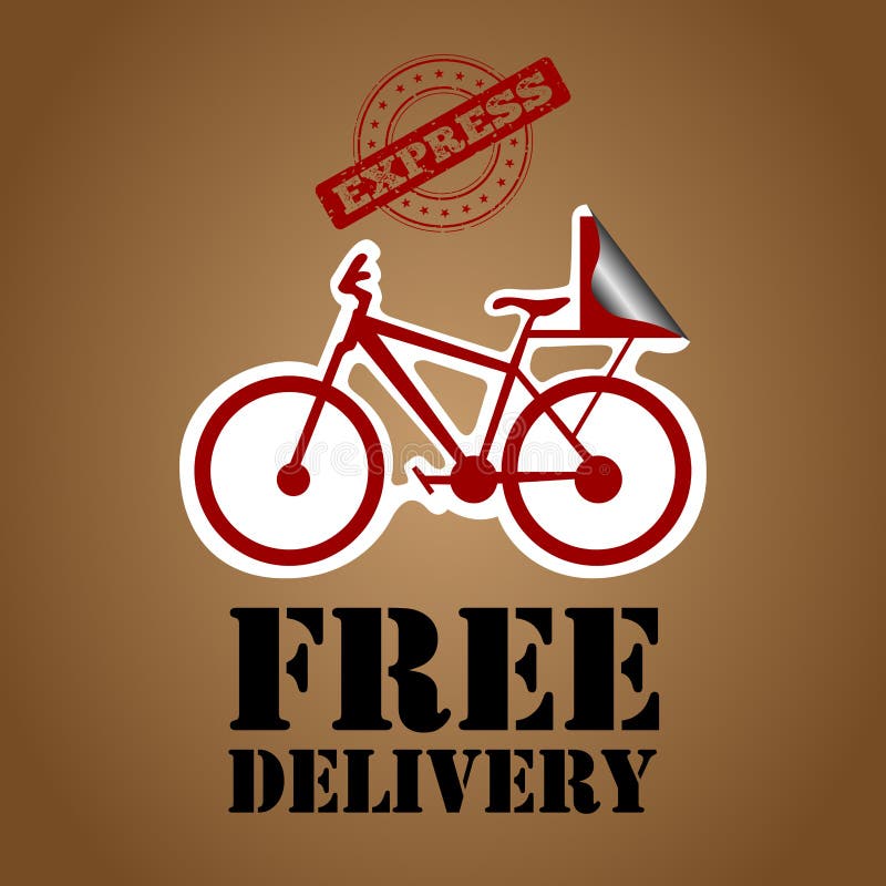 Free delivery stock illustration. Illustration of bicycle - 80749893