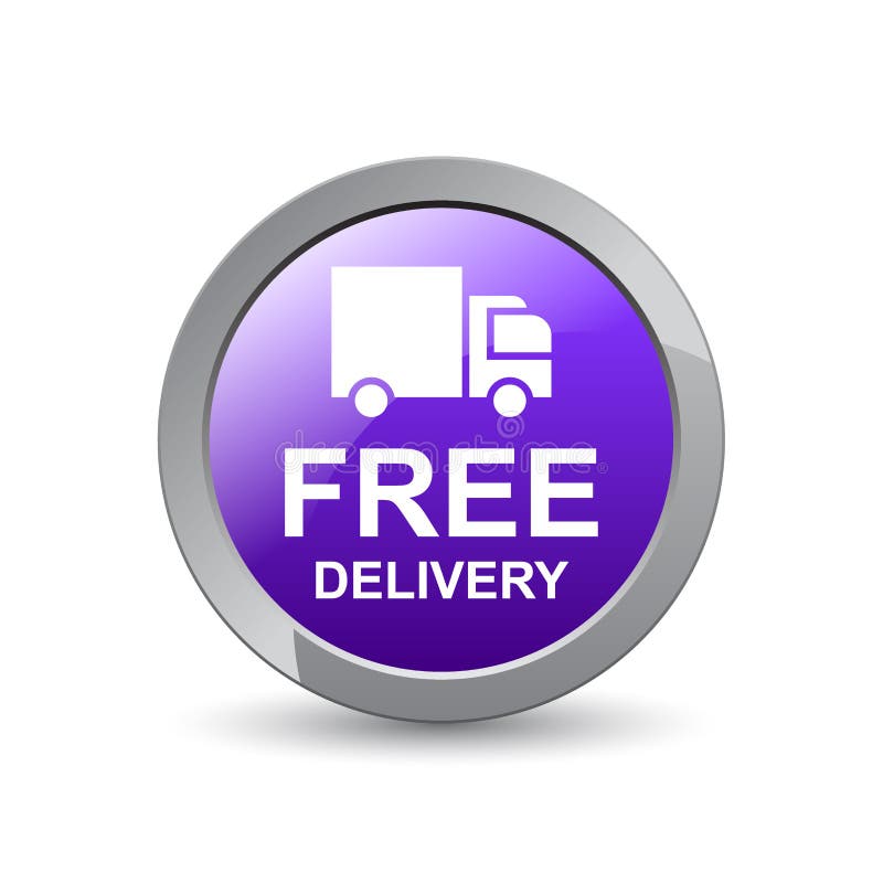 Free delivery button stock illustration. Illustration of freight ...