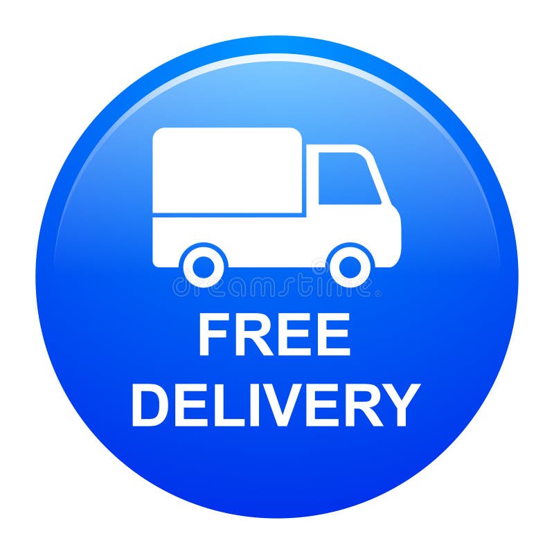 Free delivery button stock vector. Illustration of delivering - 119064380