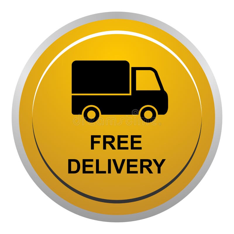 Free delivery button stock vector. Illustration of business - 119064851