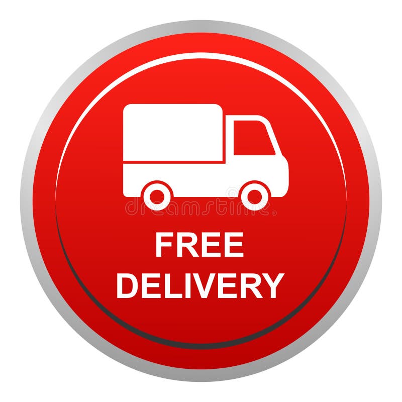 Free delivery button stock vector. Illustration of details - 119064847