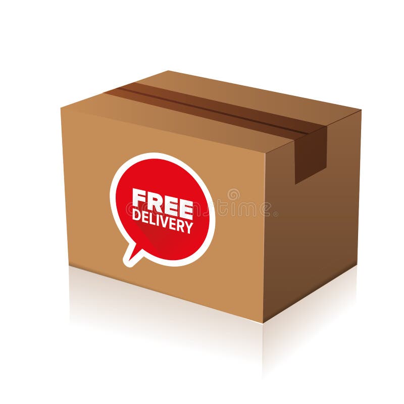 Free Delivery Big Box stock image. Image of white, person - 33240887