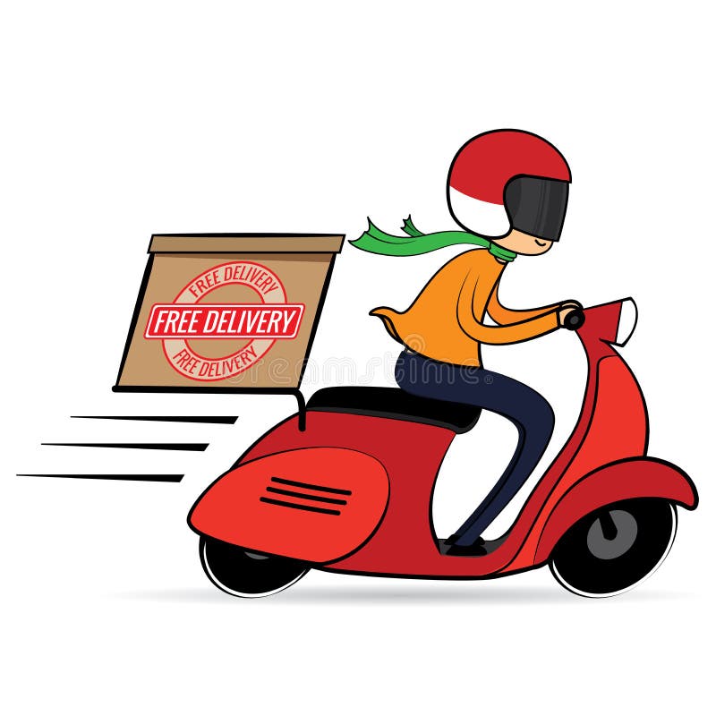 Free delivery cartoon stock vector. Illustration of commerce - 93040466