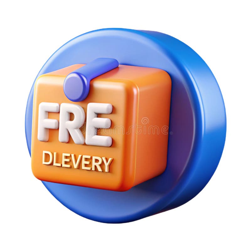 Free Delivery 3D Icon Shipping and Logistics Symbol Stock Illustration ...