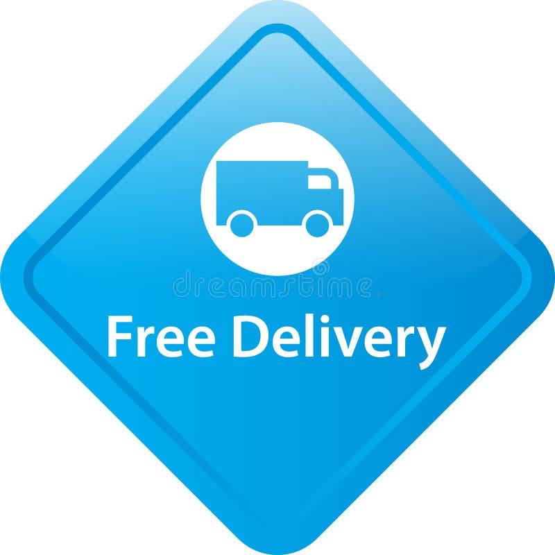 Free Delivery Icon Web Button Stock Illustration - Illustration of home ...