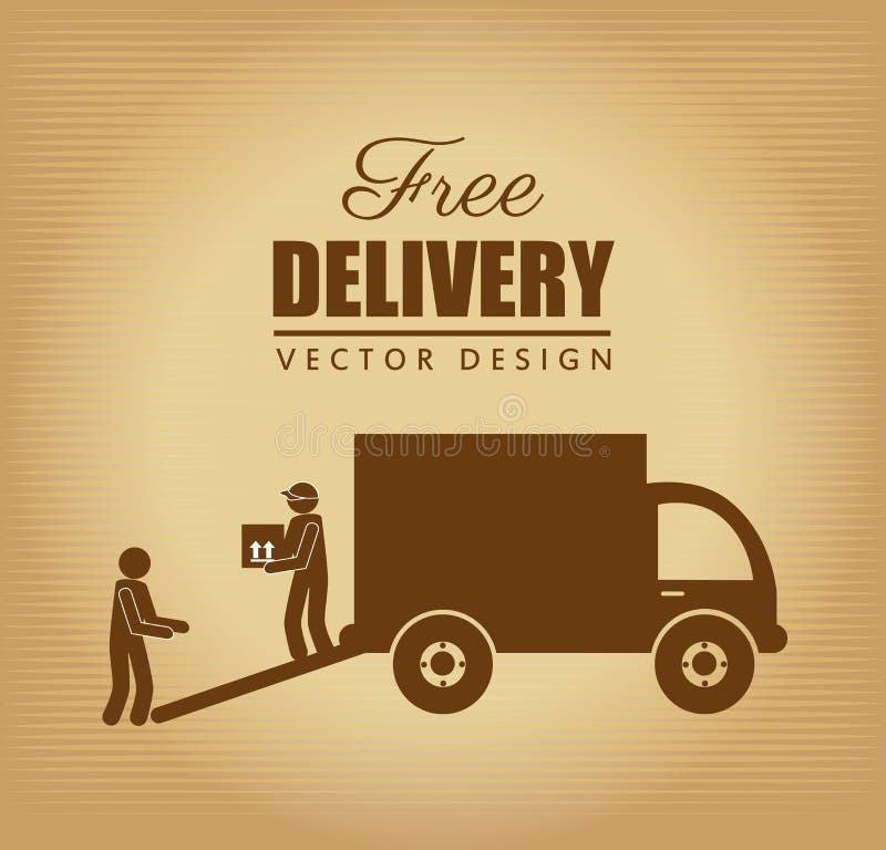 Delivery Van and Delivery Man Stock Vector - Illustration of retro ...