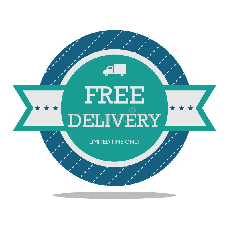 Free Delivery Label. Vector Illustration Decorative Design Stock Vector ...