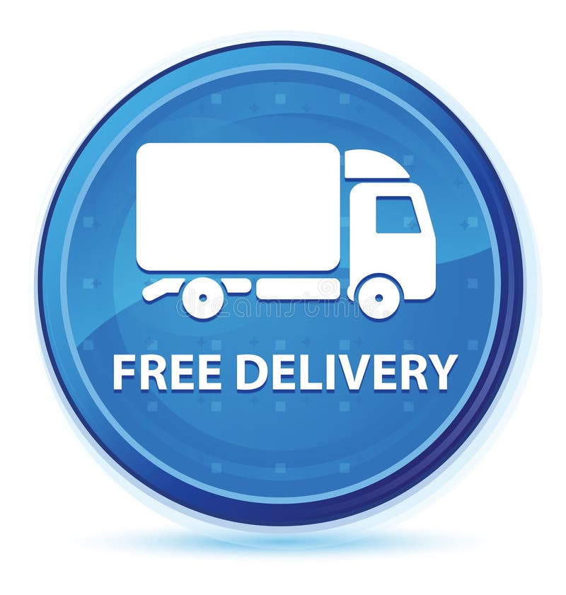 Free Delivery Green Round Button Stock Illustration - Illustration of ...