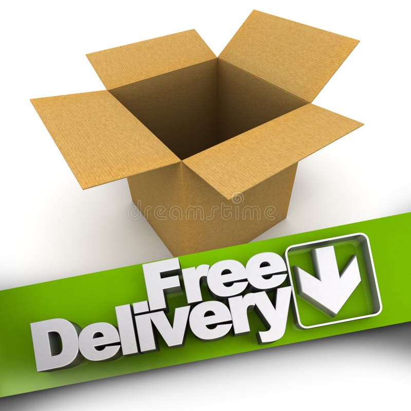 Free delivery, open box stock illustration. Illustration of service ...