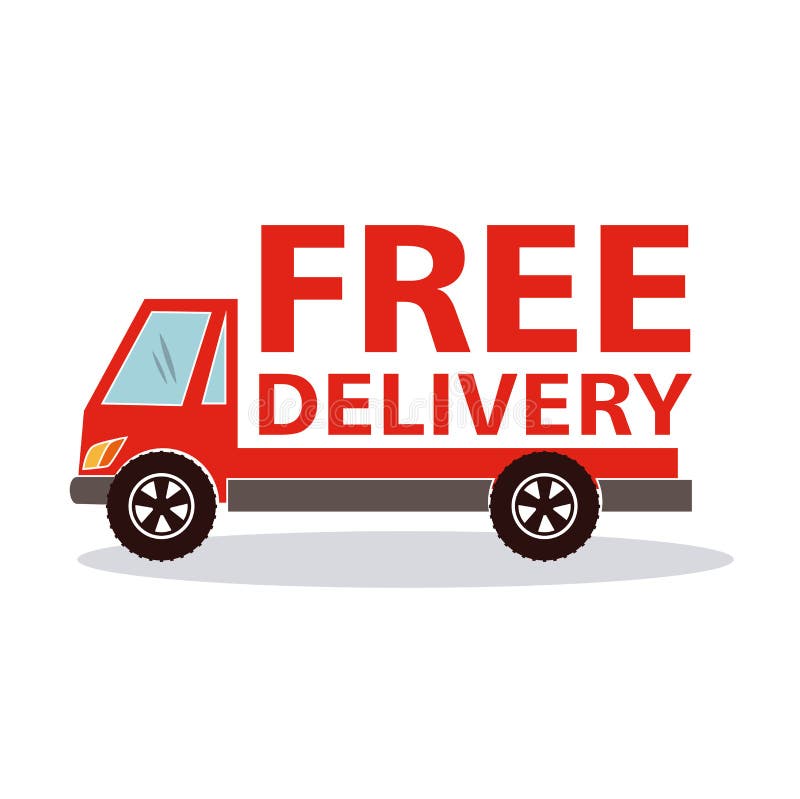 Free Delivery Truck Traffic Road Sign Stock Vector - Illustration of ...