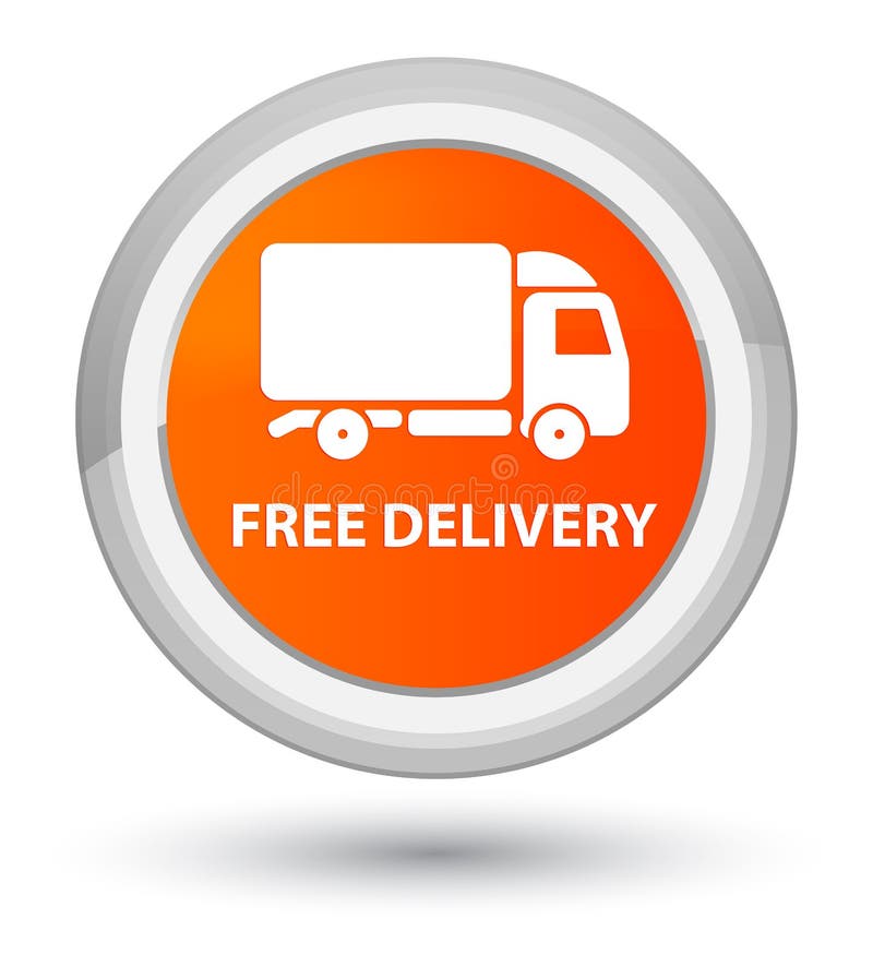 Free Delivery Prime Orange Round Button Stock Illustration ...