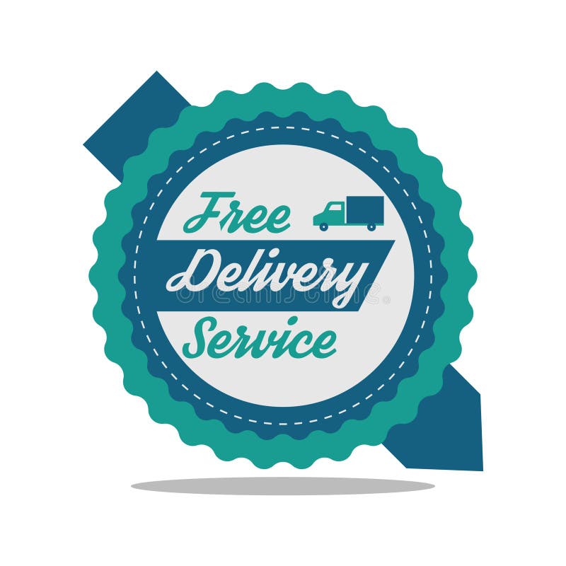Free Delivery Services Label. Vector Illustration Decorative Design ...