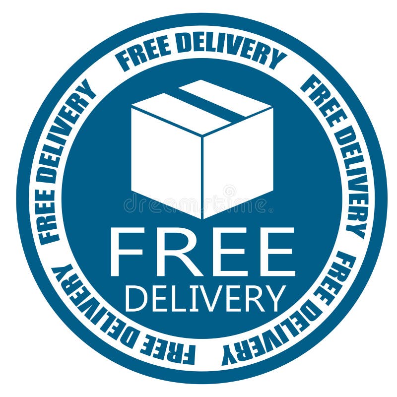 Free Delivery Shipping Blue Badge Stock Vector - Illustration of ...