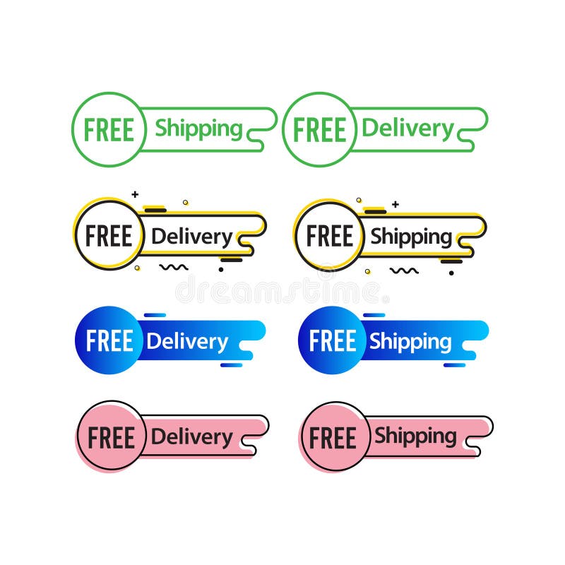 Free Delivery Free Shipping Tag Label Vector Template Design ...