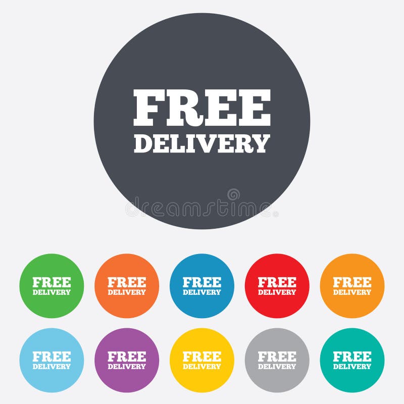 Free Delivery Sign Icon. Delivery Button Stock Illustration ...